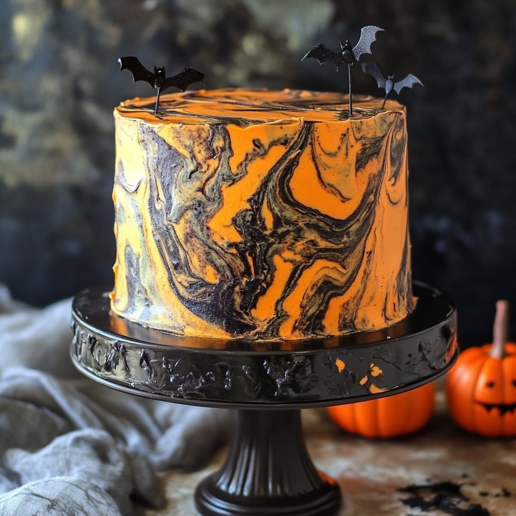 Spooky Halloween Marble Cake